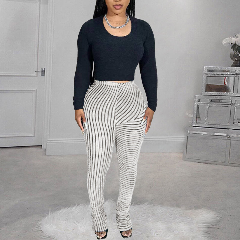 Stylish Casual All-in-one Slim Pile Pants – Konhill Boutique